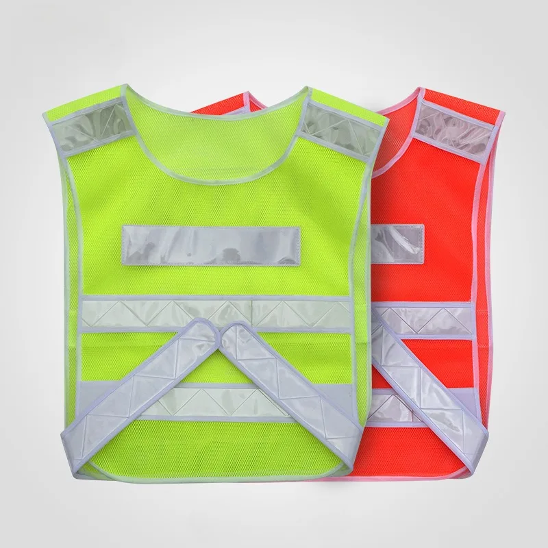 Reflective vest night riding worker safety protective clothing orange ...