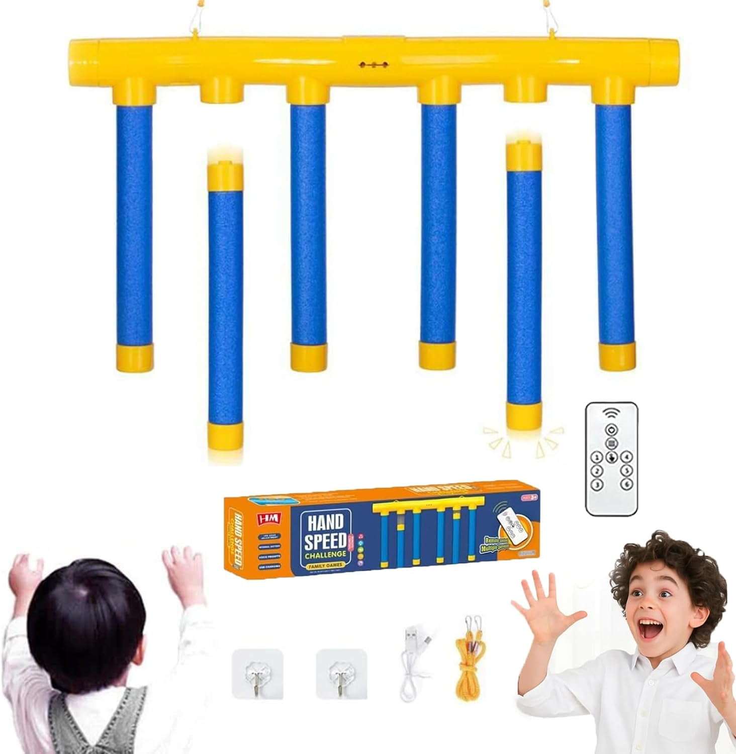 Reflex Game – Reflex Drop Sticks Challenge Game with Remote Control, 3 ...