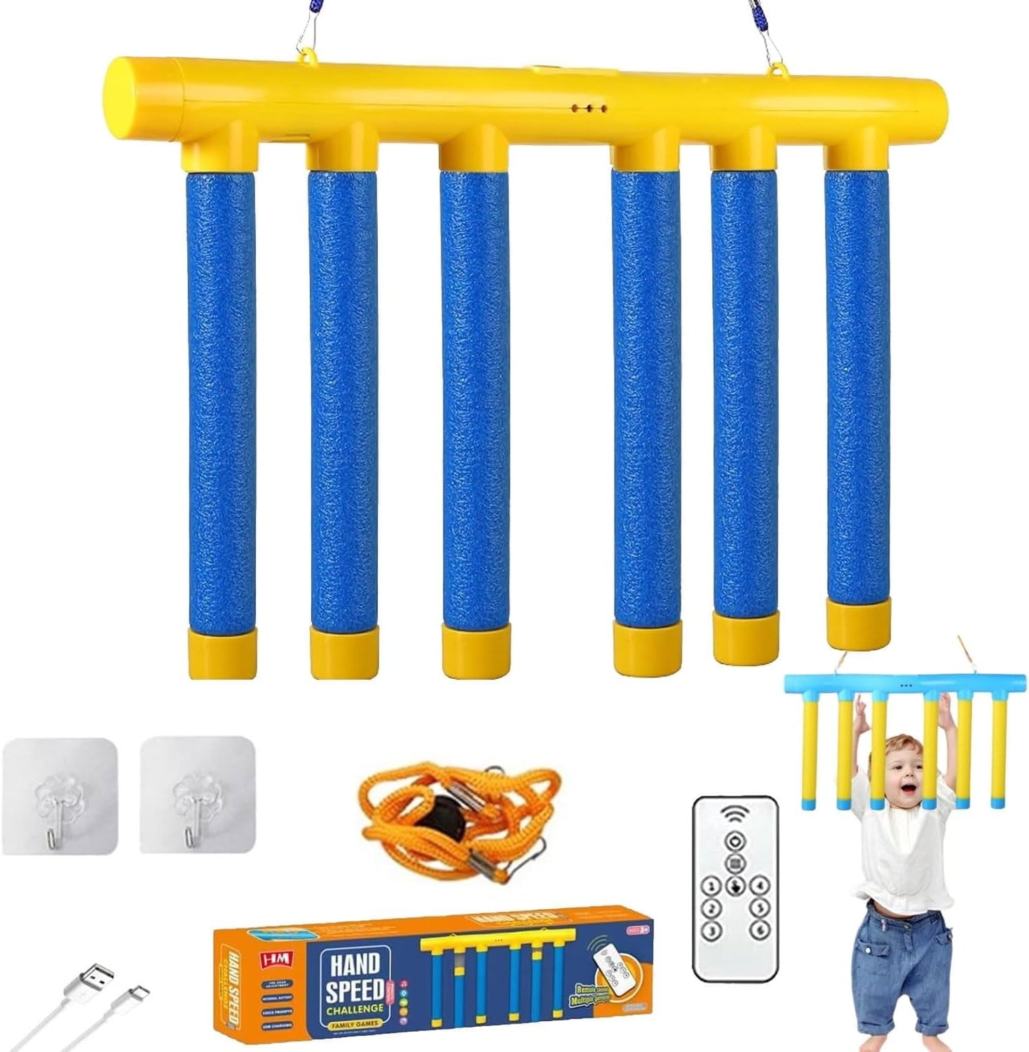 Reflex Stick Game, Reflex Challenge Game Trainer - 3-Speed Remote Control Drop & Catching Sticks ...