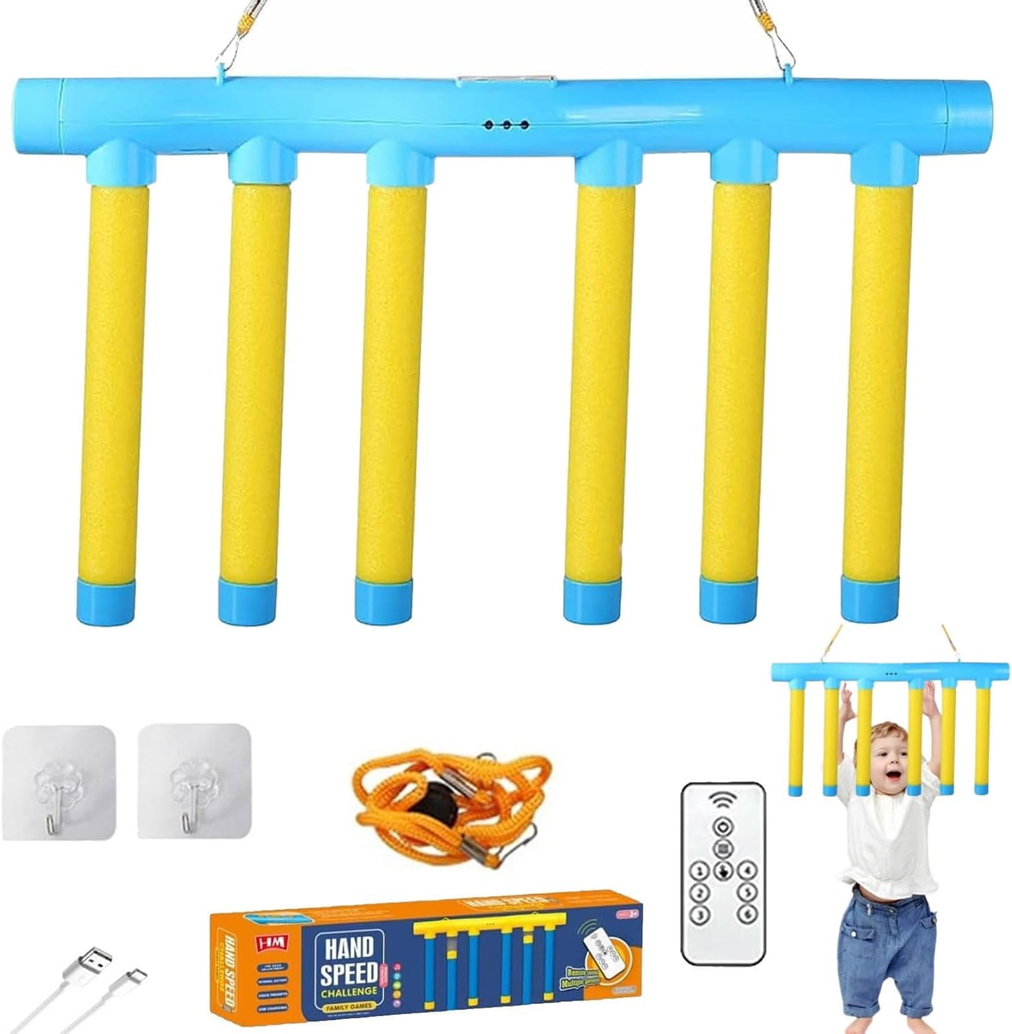 Reflex Stick Game, Reflex Challenge Game Trainer - 3-Speed Remote Control Drop & Catching Sticks ...