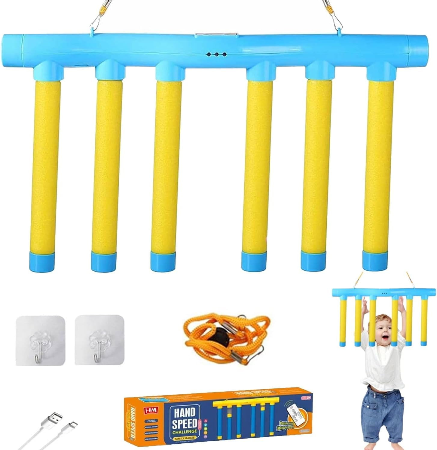 Reflex Stick Game, Reflex Challenge Game Trainer - 3-Speed Remote Control Drop & Catching Sticks ...