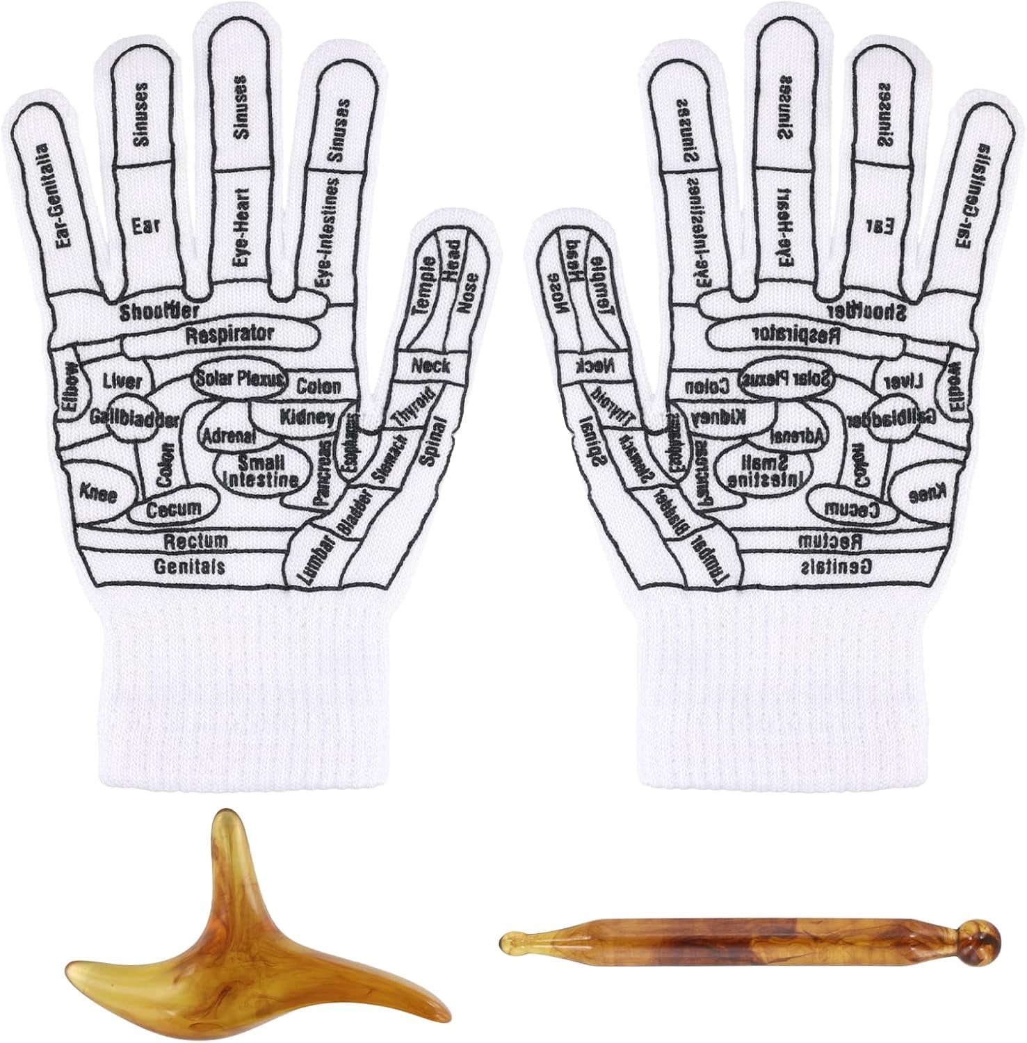 Reflexology Chart Hand Gloves Hand Massage Gloves Acupuncture Hand ...
