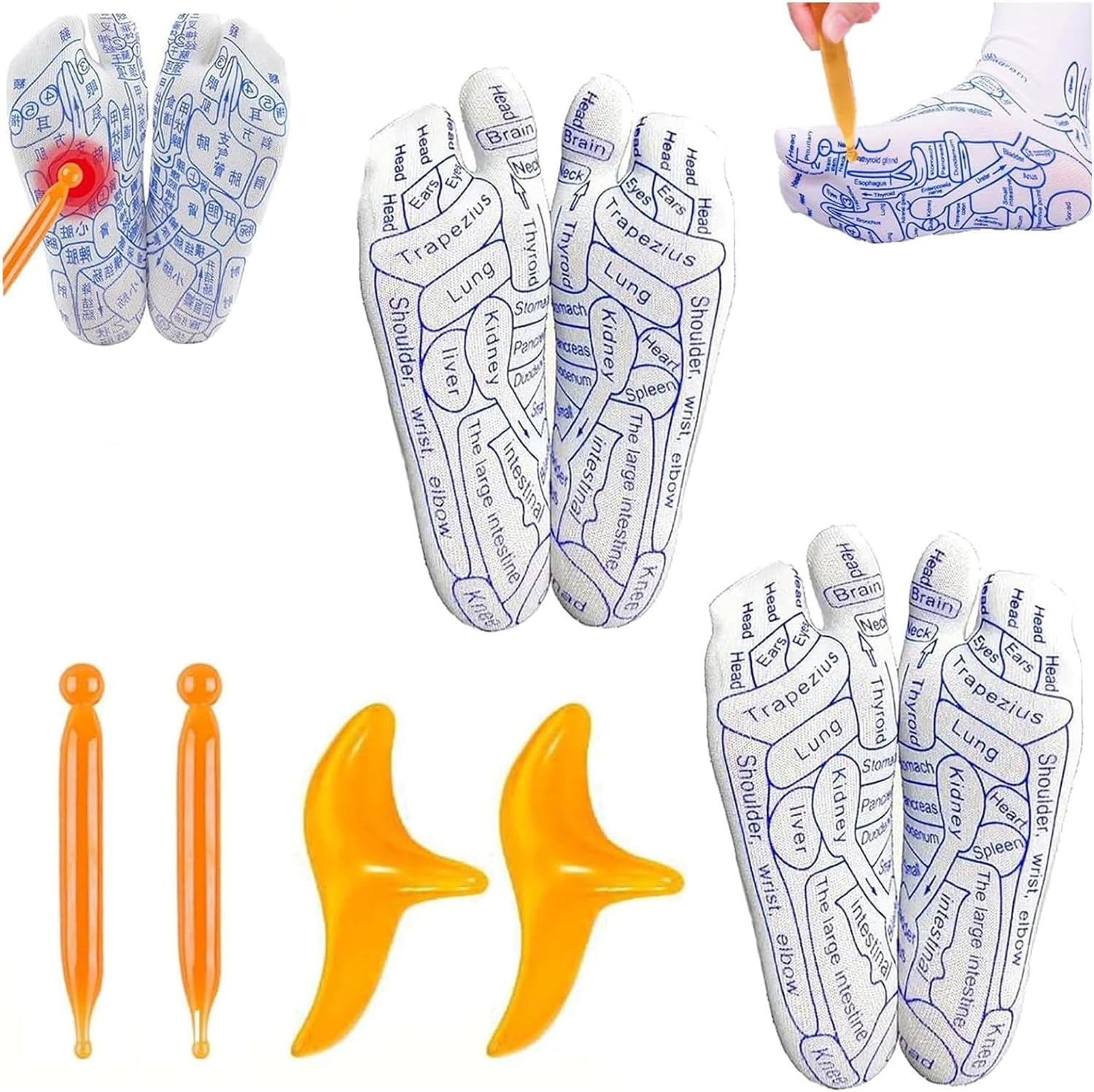 Reflexology Chart Socks,Acupressure Reflexology Foot Massage Socks for ...