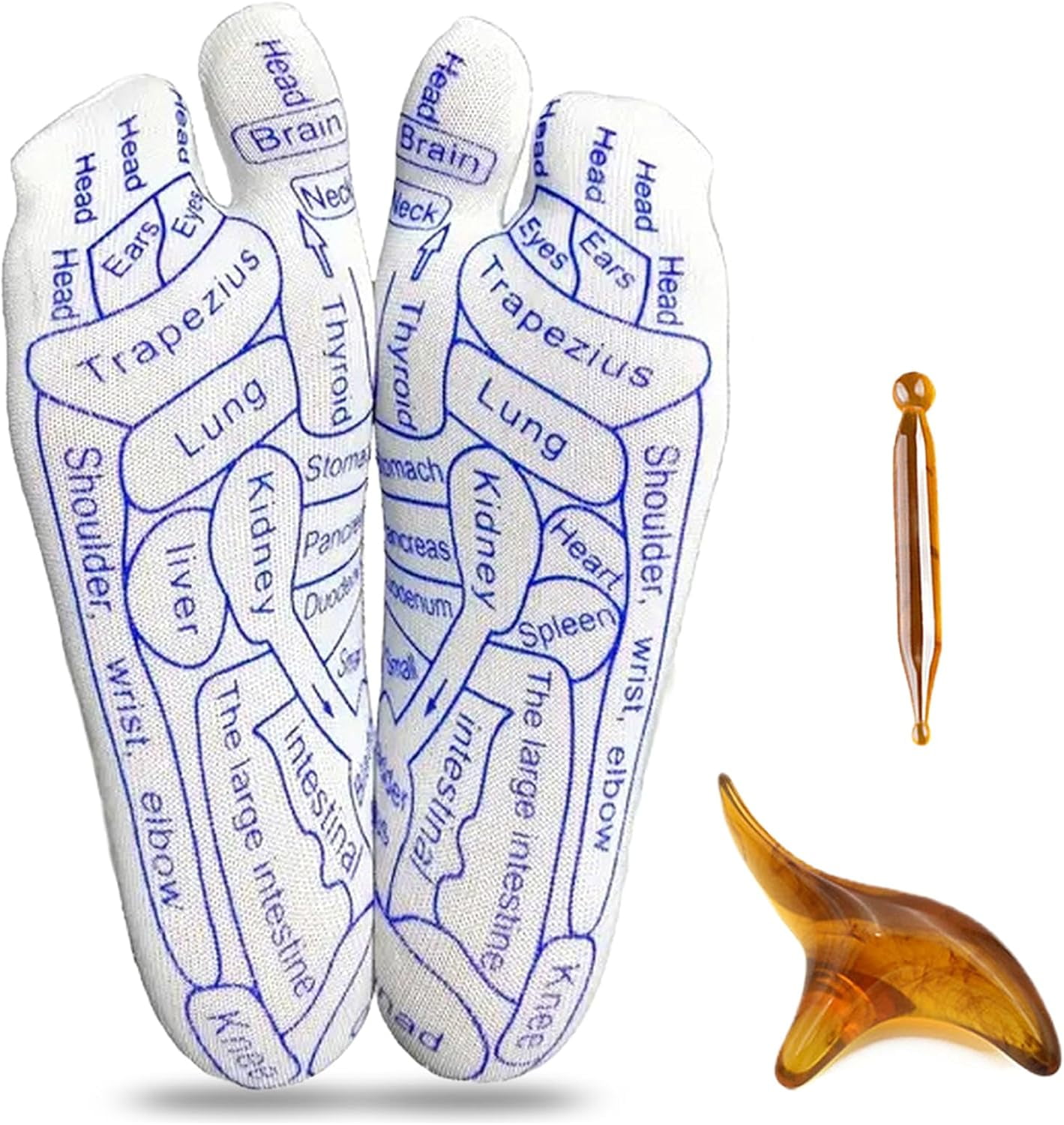Reflexology Chart Socks, Acupressure Socks Kit with Trigger Point ...