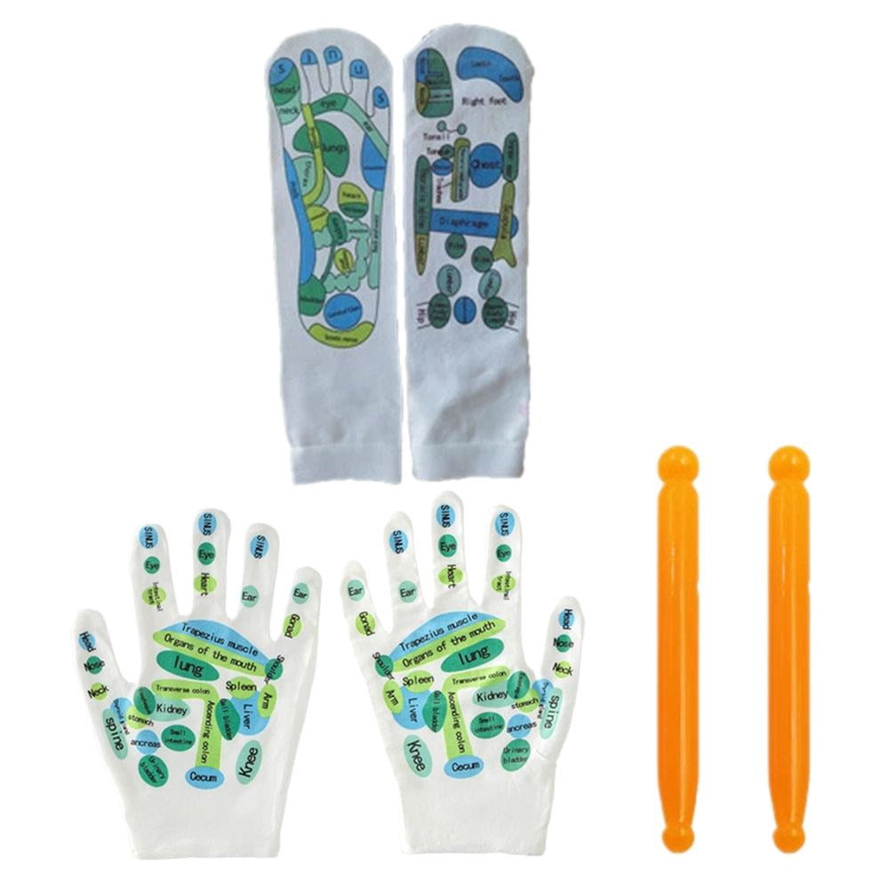 Reflexology Socks with Acupressure Map and Massage Tools for Foot Pain ...