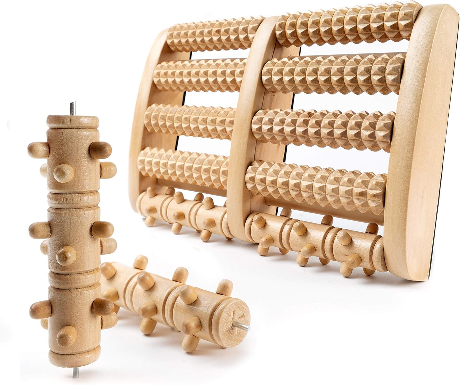 Reflexology Tool for Whole Body Relaxation, Wooden Foot Massager Roller ...