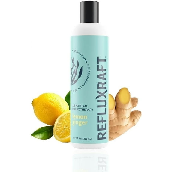RefluxRaft Lemon Ginger Digestive Support Formula, Alginate for Acid ...