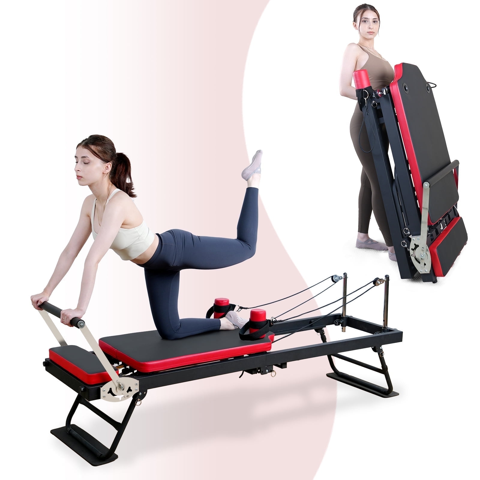 Reformer Pilates Machine, JIRTEMOT Pilates Machine with Resistance ...