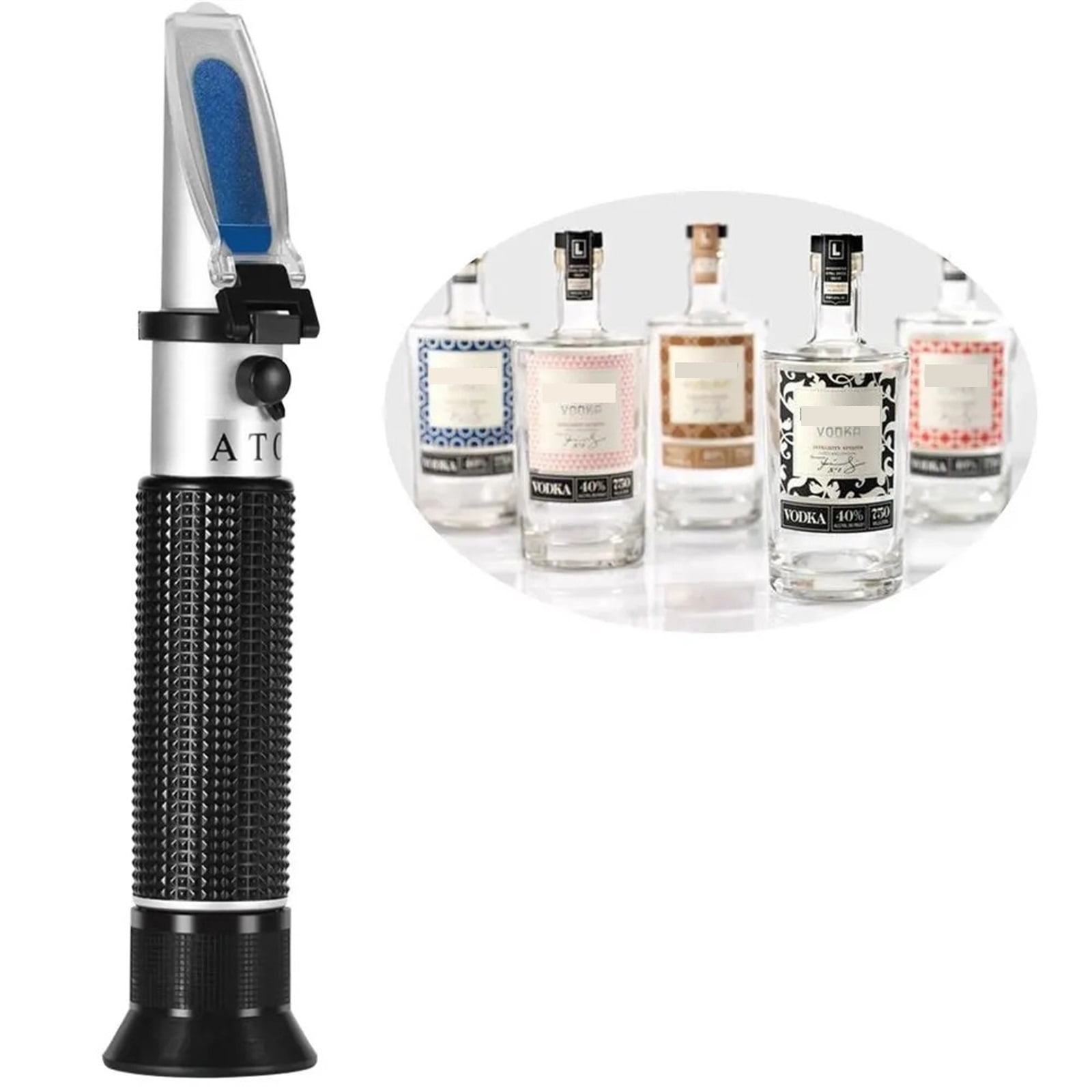 Refractometer Alcohol Alcoholometer meter 0~80%V/V ATC Handheld Tool ...