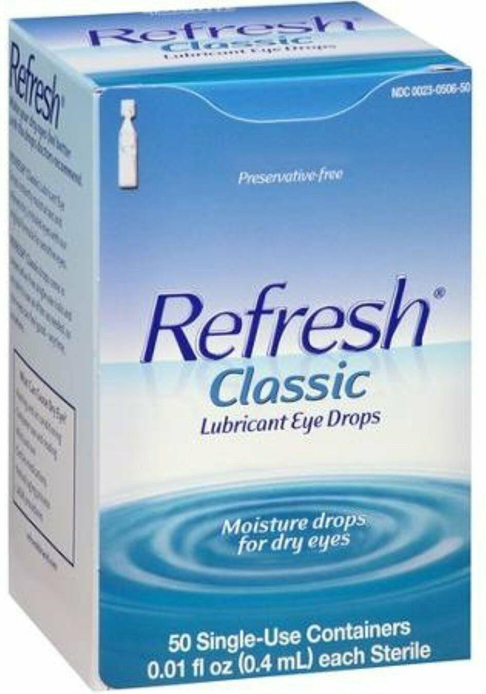 Refresh Classic Lubricant Eye Drops, 50-Count, Dry Eye Moisturizing ...