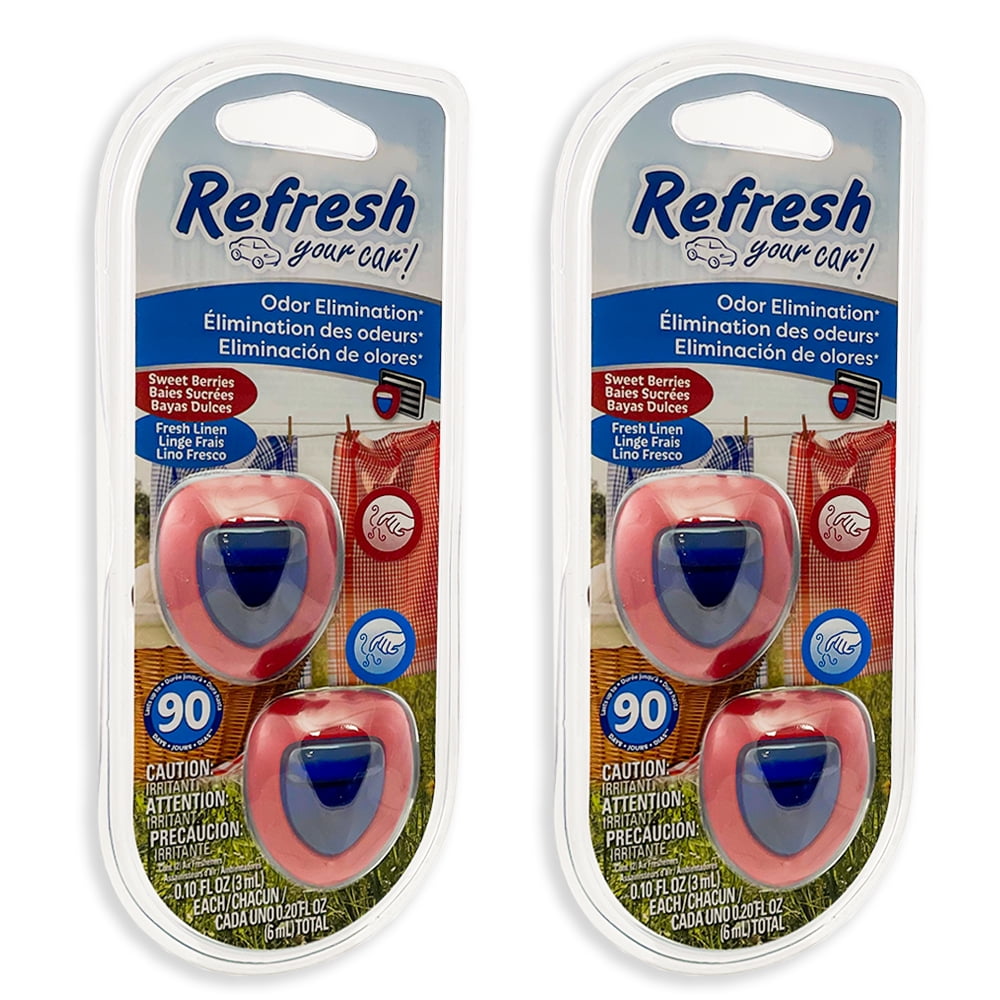Refresh Car Air Freshener Vent Clip and Mini Car Oil Diffuser, Long ...