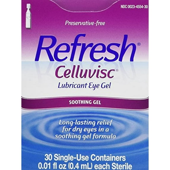 REFRESH Celluvisc Lubricant Eye Gel, Single-Use Containers, 30 Count ...