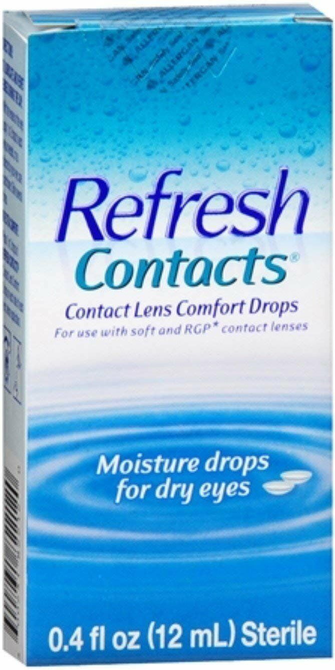 Refresh Contact Lens Comfort Eyecare, Dry Eye Moisture Drops, 0.4oz, 4 ...