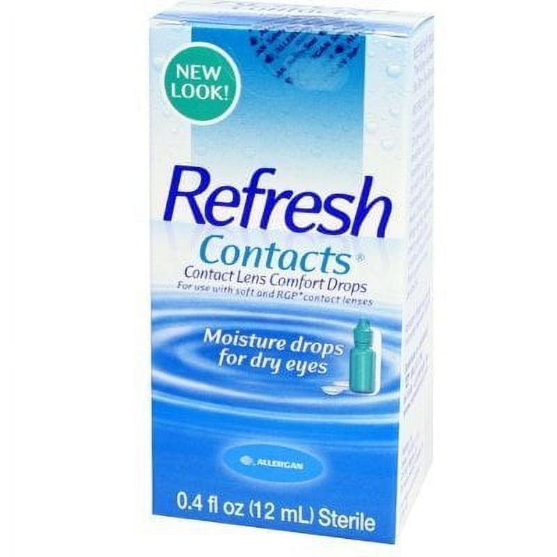 Refresh Contacts Lens Comfort Drops, Hydrating Rewetting Solution, 0.4 ...