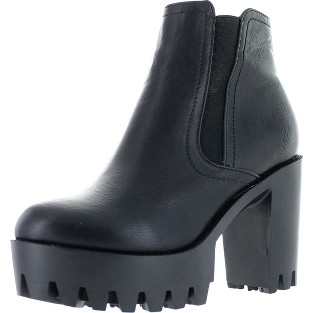 Refresh FABIA-01 Women's Elastic Side Zip Lug Sole Platform Chunky ...