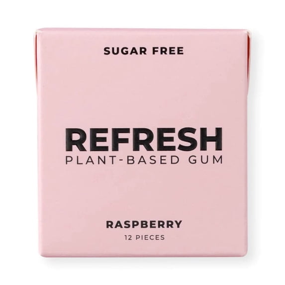 Refresh Gum Plant-Based Gum, Raspberry, 12 Pieces - Walmart.com