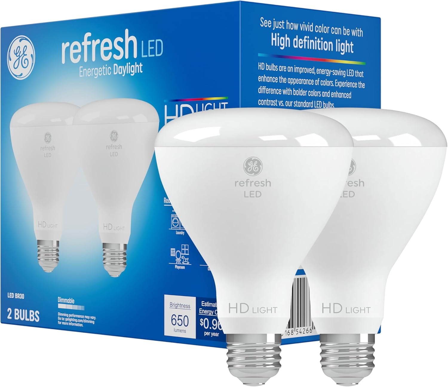 Refresh LED Light Bulbs, 65 Watt, Daylight, BR30 Indoor Floodlights (2 ...