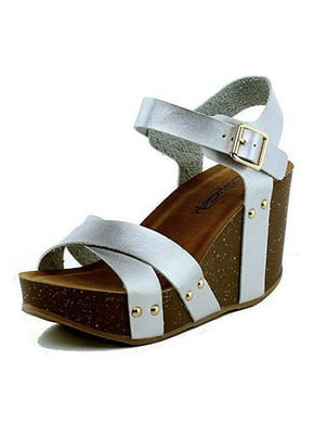 Silver Wedge Sandals