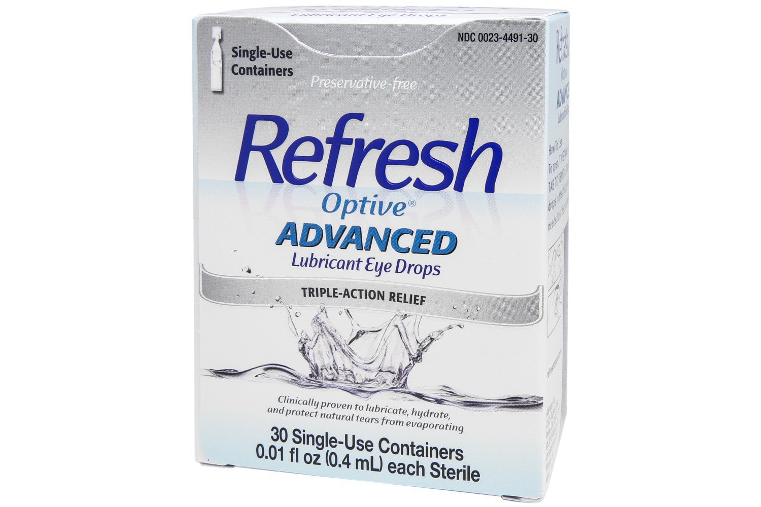 Refresh Optive Advanced Lubricant Eye Drops Preservative-Free Tears, 0. ...