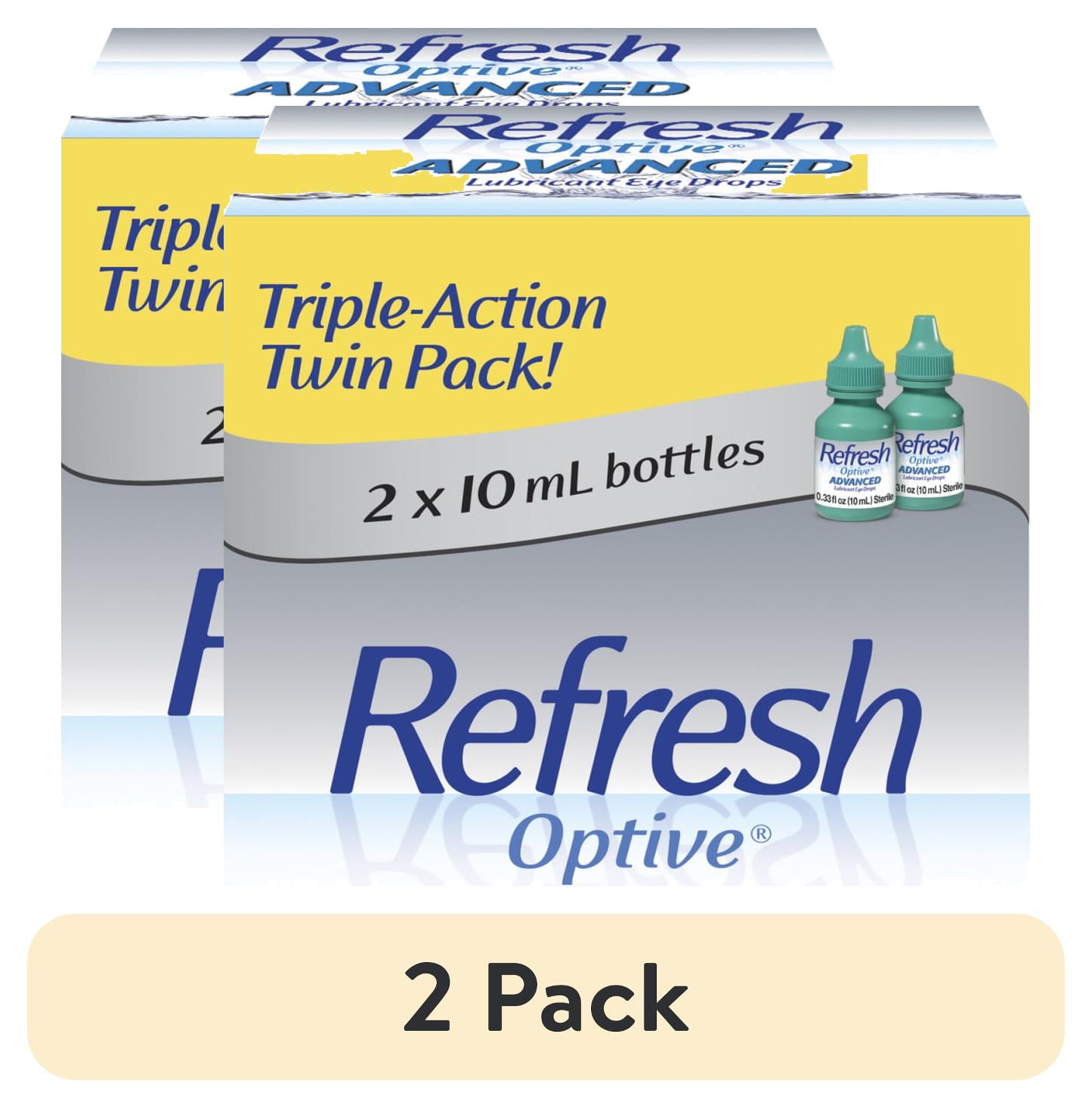 (2 pack) Refresh Optive Advanced Lubricant Eye Drops Preserved Tears ...