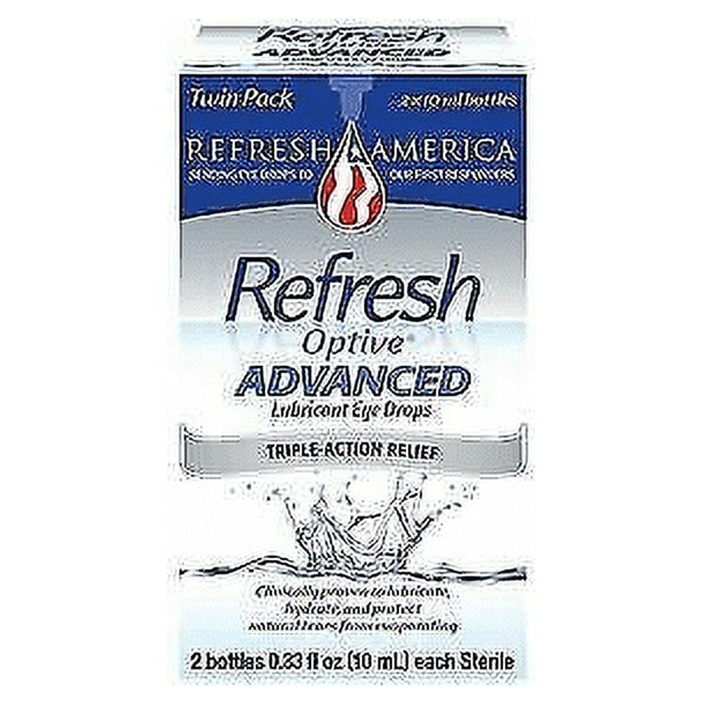 Refresh Optive Advanced Lubricant Eye Drops Triple-Action Relief 0.33 ...