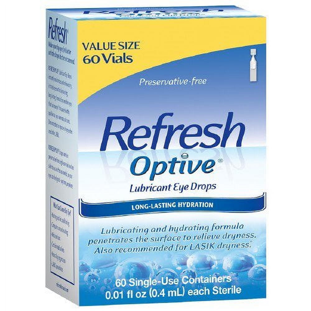 REFRESH Optive Lubricant Eye Drops, Preservative-Free, 0.01 fl oz Tubes ...