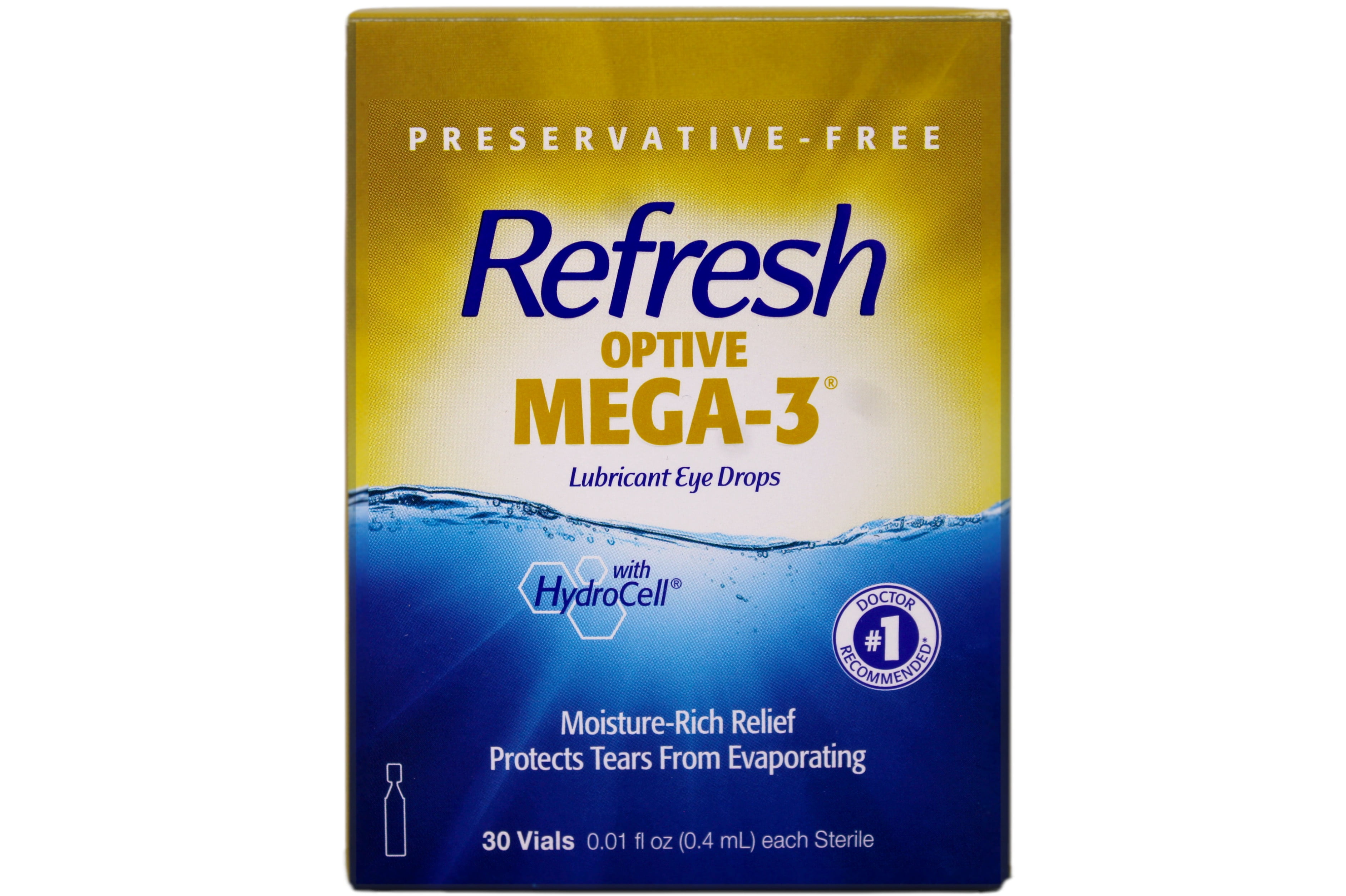 Refresh Optive Mega-3 Lubricant Eye Drops, 30 Single-Use (pack of 18 ...