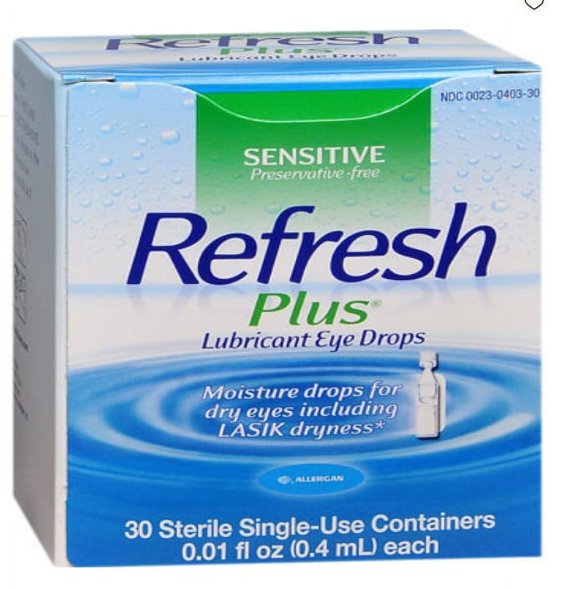 Refresh Plus Eye Lubricant, 0.01 oz. Eye Drops, 00023040330 - Box of 30 ...