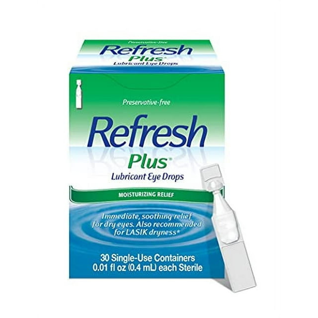 Refresh Plus Lubricant Eye Drops, Preservative-Free, 0.01 Fl Oz Single ...