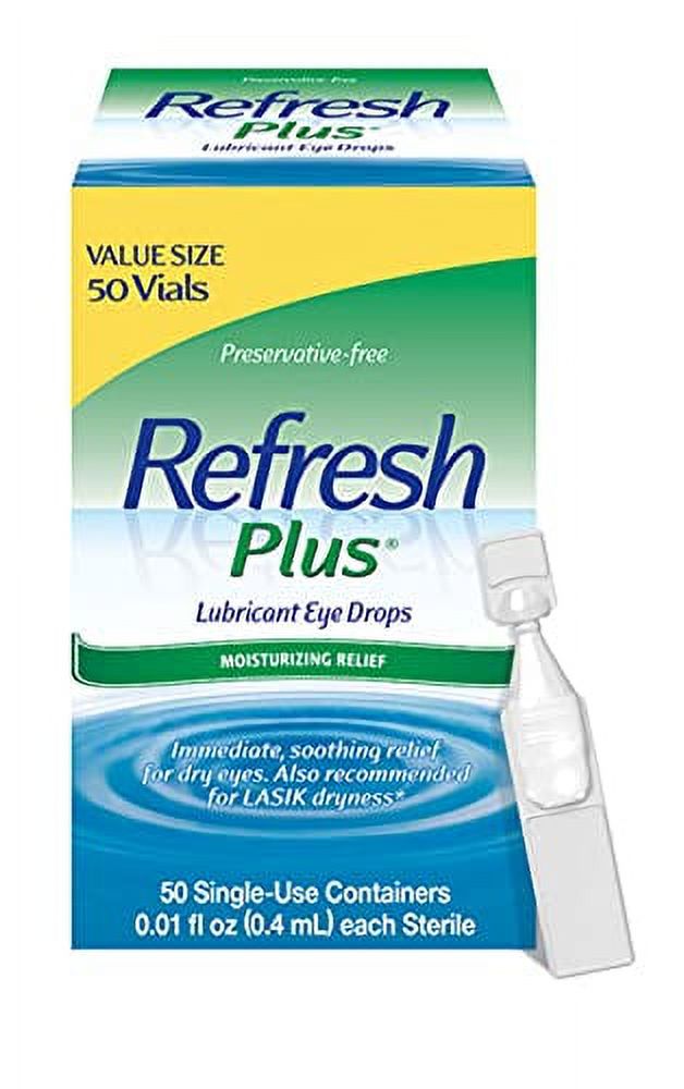Refresh Plus Lubricant Eye Drops, Preservative-Free, 0.01 Fl Oz Single ...