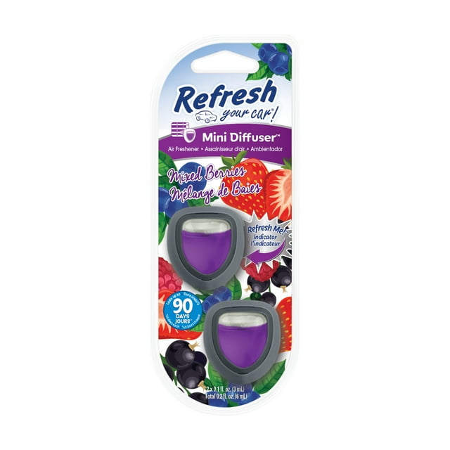 Refresh Your Car! Diffuser Air Freshener (Mixed Berries Scent, 2 Pack ...