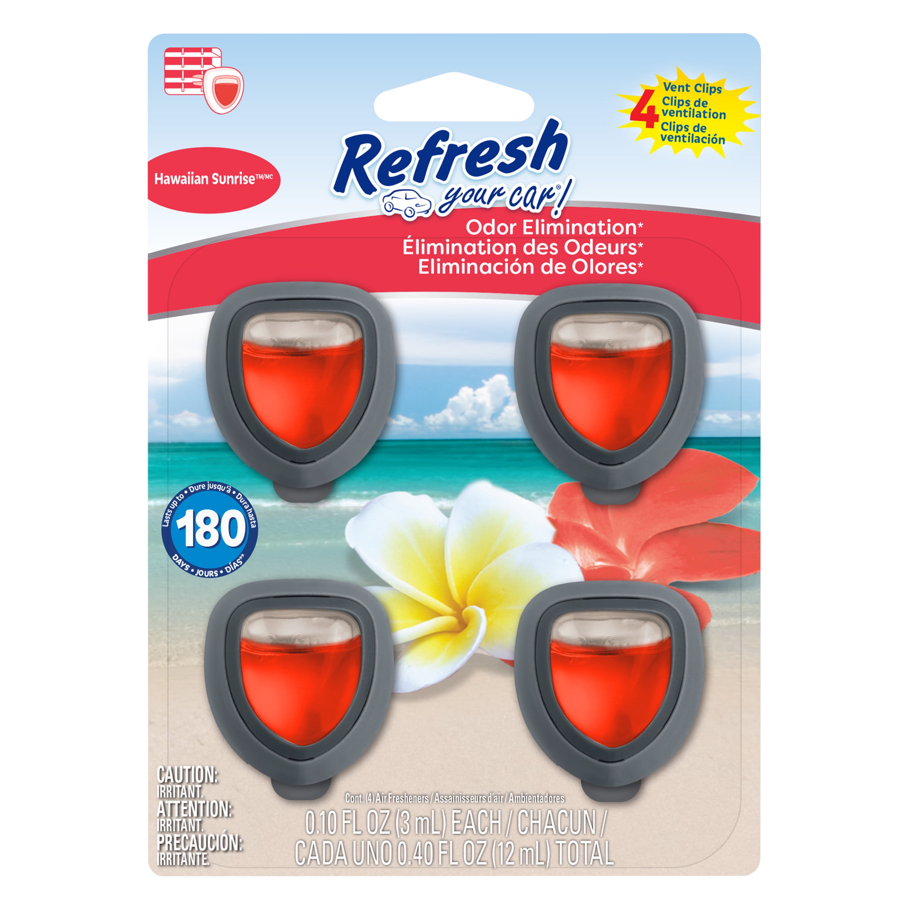 Refresh Your Car! Hawaiian Sunrise Mini Diffuser Car Air Freshener - 4 ...