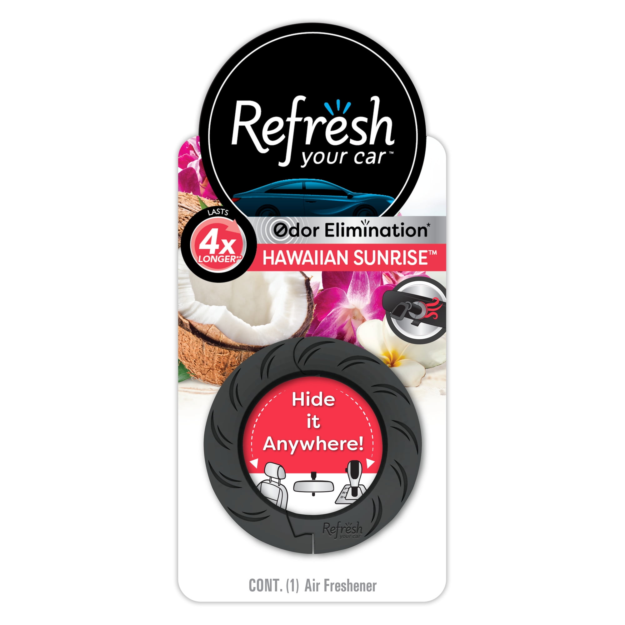 Refresh Your Car! Auto Hanging Air Freshener (Hawaiian Sunrise Scent, 1 ...