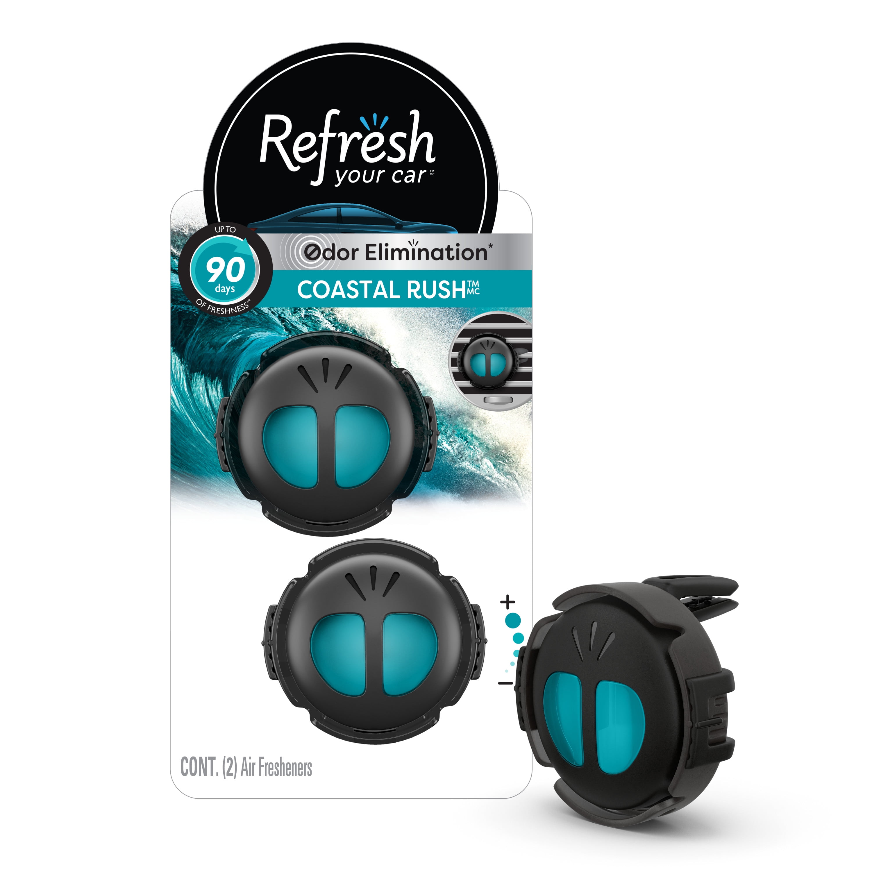 Refresh Your Car Mini Diffuser Car Air Fresheners, Coastal Rush Scent ...