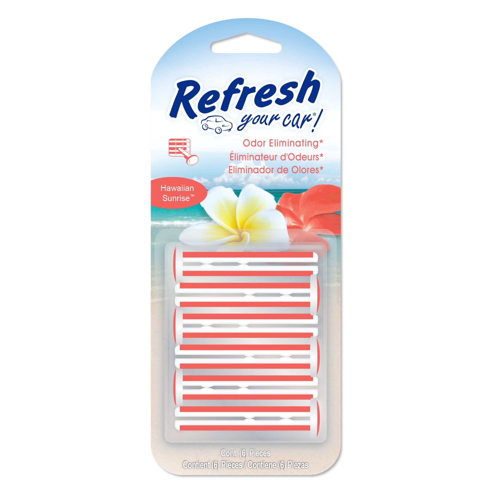 Refresh Your Car! Vent Stick Air Freshener (Hawaiian Sunrise Scent, 6 ...