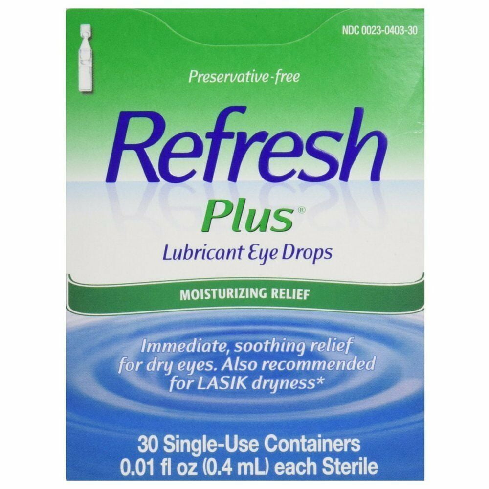 Refresh plus lubricant eye drops 30-0.01 fl. oz. tubes Pack of 3 ...