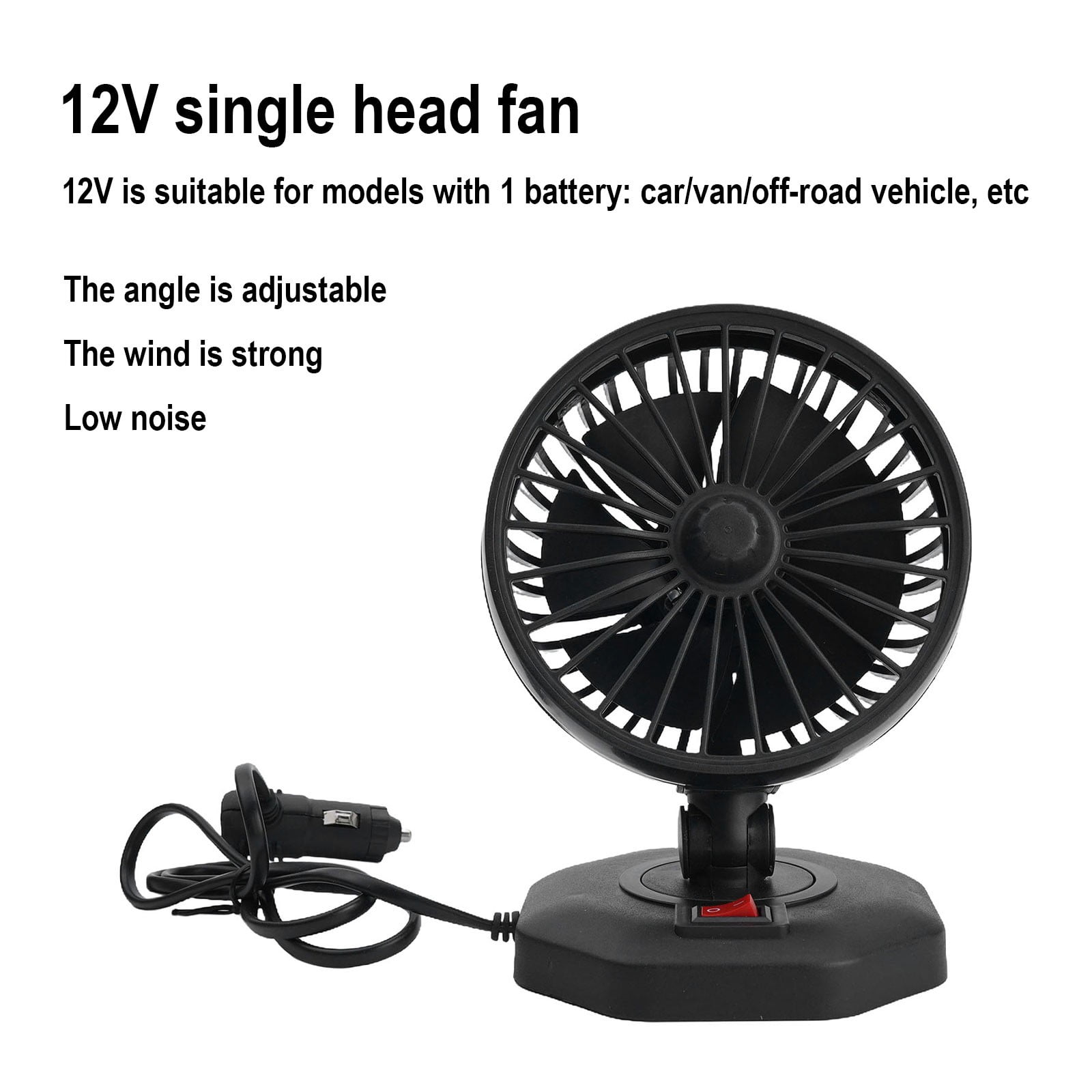 Refreshing Breeze Car Cooling Fan Adjustable Single Dual Head USB 12V ...