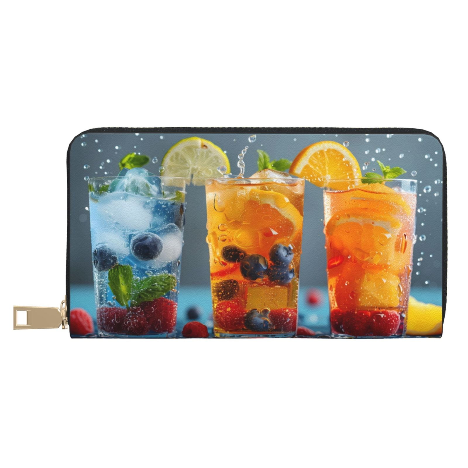 Refreshing Fruit Infused Drinks Wallet Women, Leather Bifold Multi Card ...