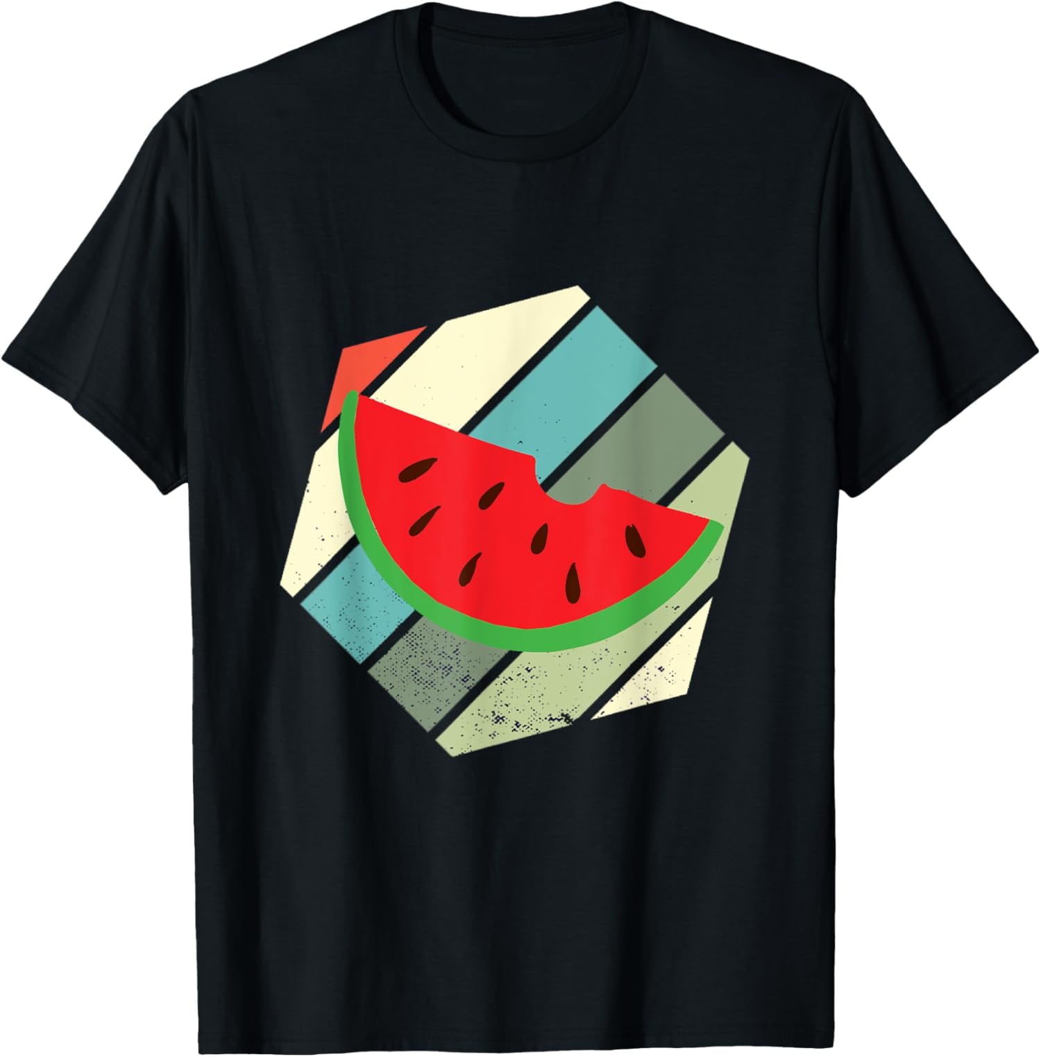 Refreshing Fruits Retro Summer Fruit Lover Hexa Watermelon T-Shirt ...