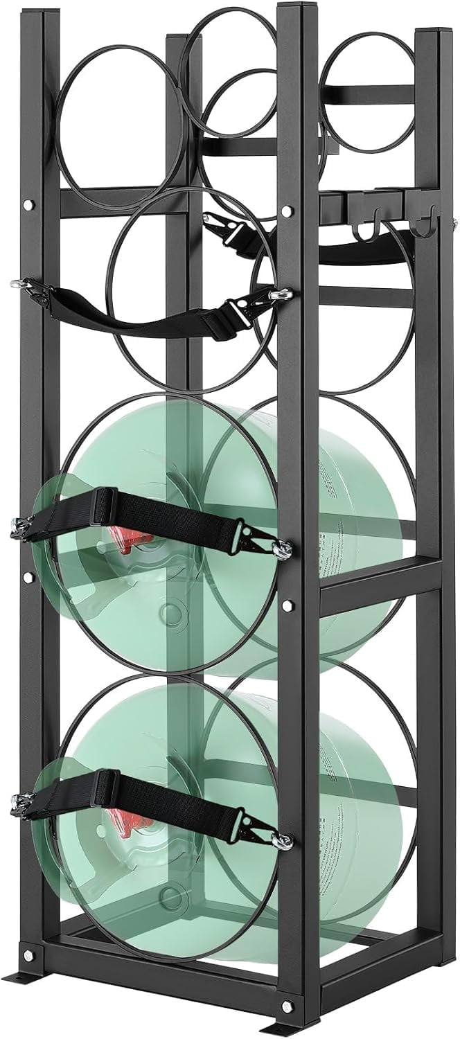 Refrigerant Tank Rack, with 2 x 30lbs and Other 3 Small Bottle Tanks ...