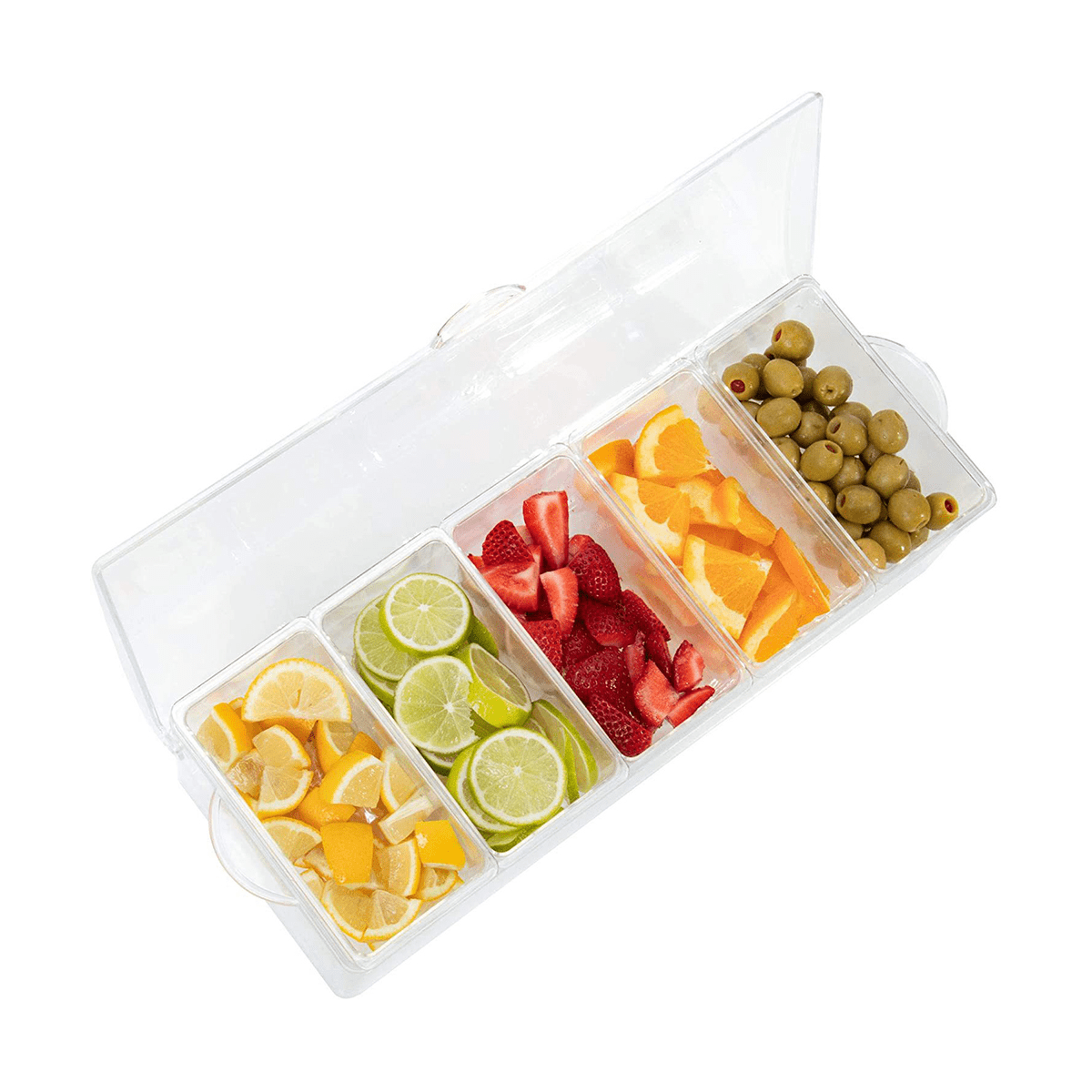 Refrigerated Condiment Plate Picnic -Keeping Ice Box Five-Grid Split ...