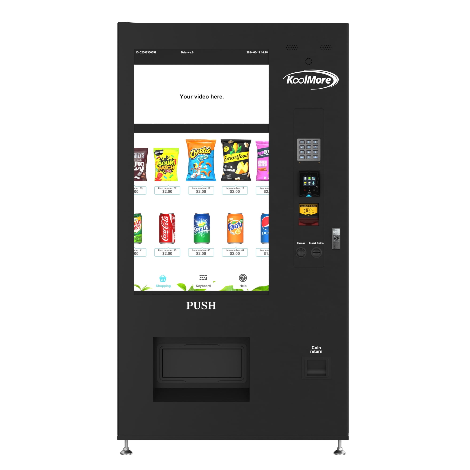 Refrigerated Snack Vending Machine In Black With 48 Slots Featuring ...
