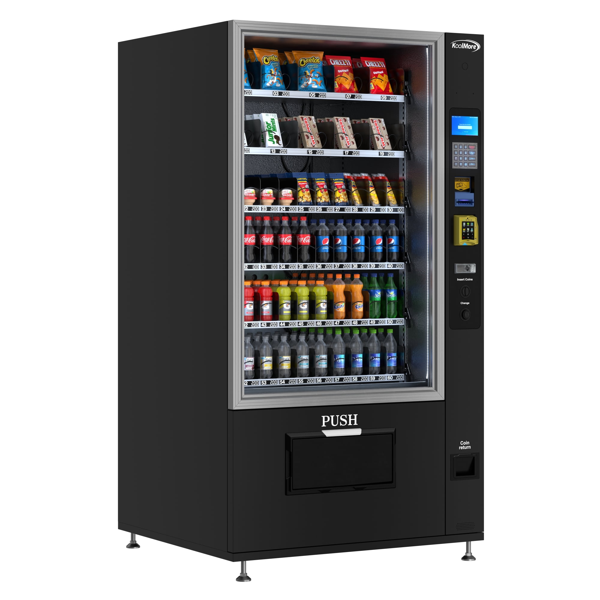 Refrigerated Snack and Drink Vending Machine with 60 Slots, Bill ...