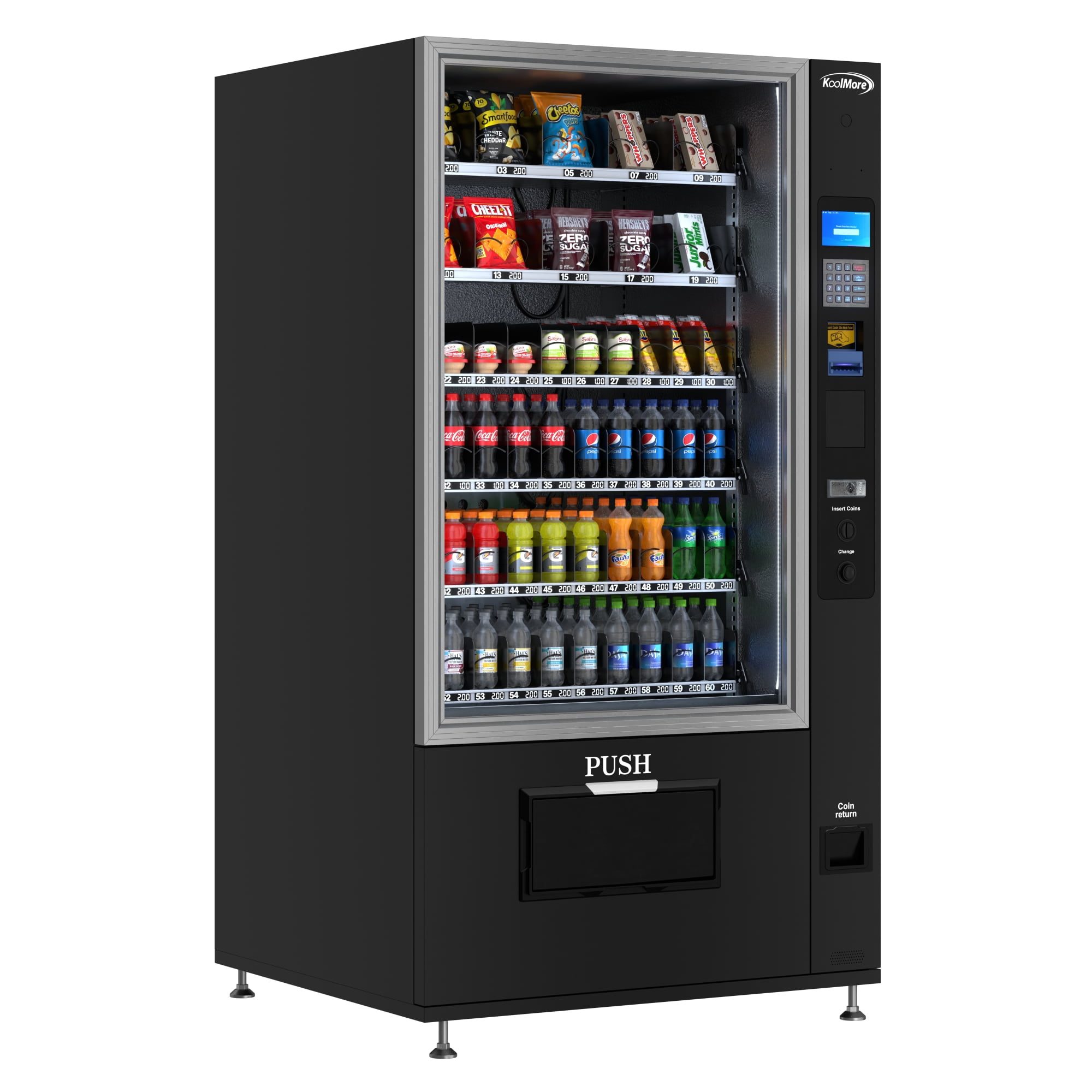 Refrigerated Snack and Drink Vending Machine with 60 Slots and Bill ...