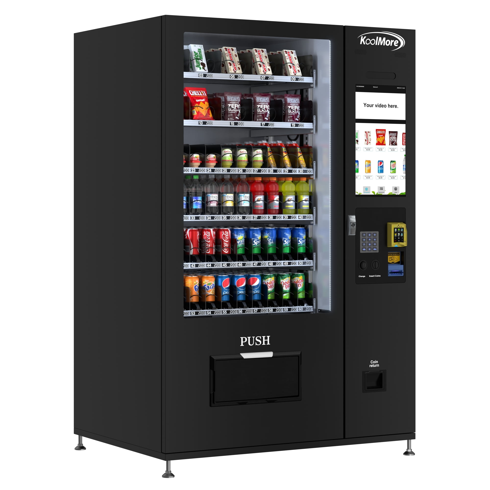 Refrigerated Snack and Drink Vending Machine with 60 Slots and 22 Inch ...