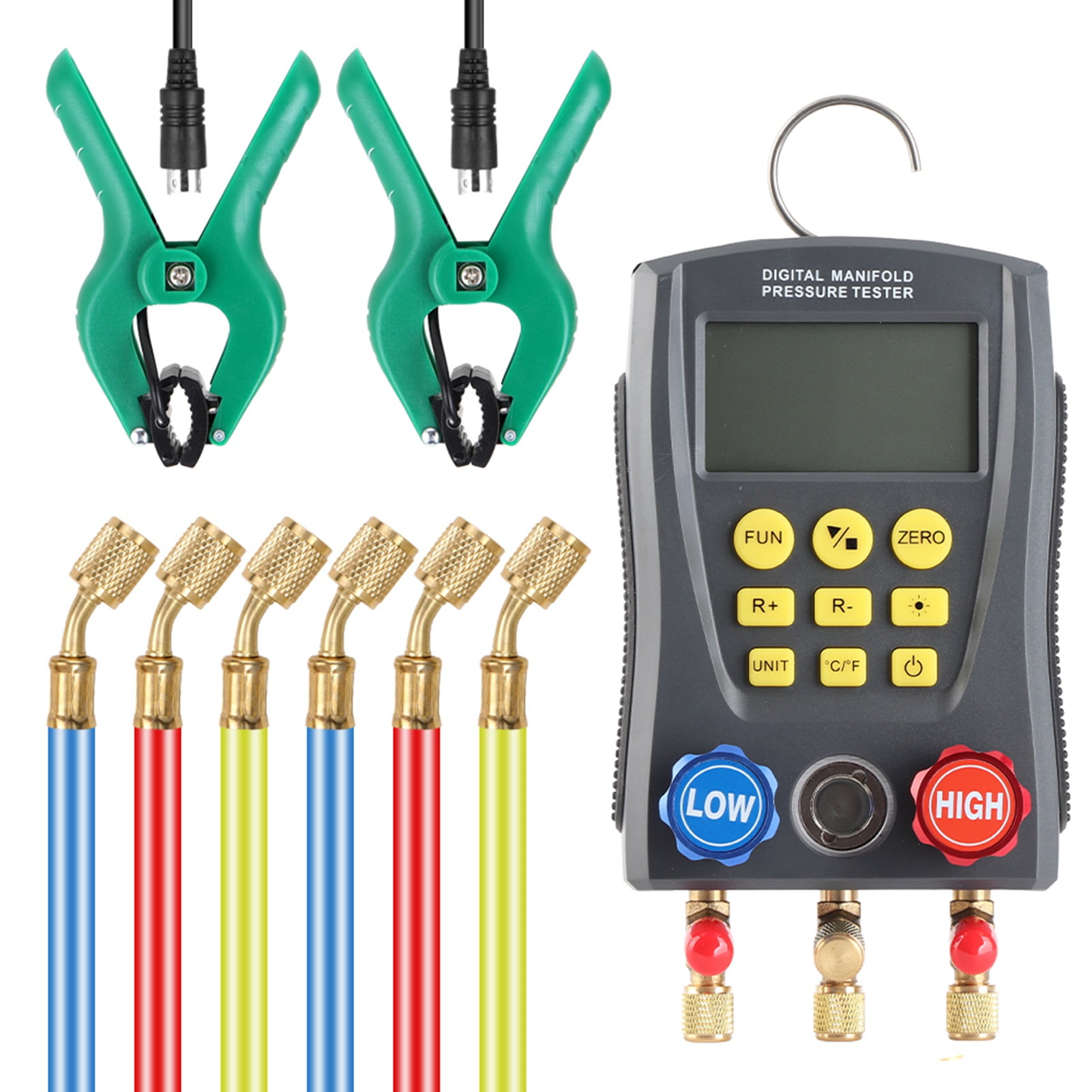 Refrigeration Digital Manifold Gauge 600 to 3000 Tube Pressure Vacuum ...