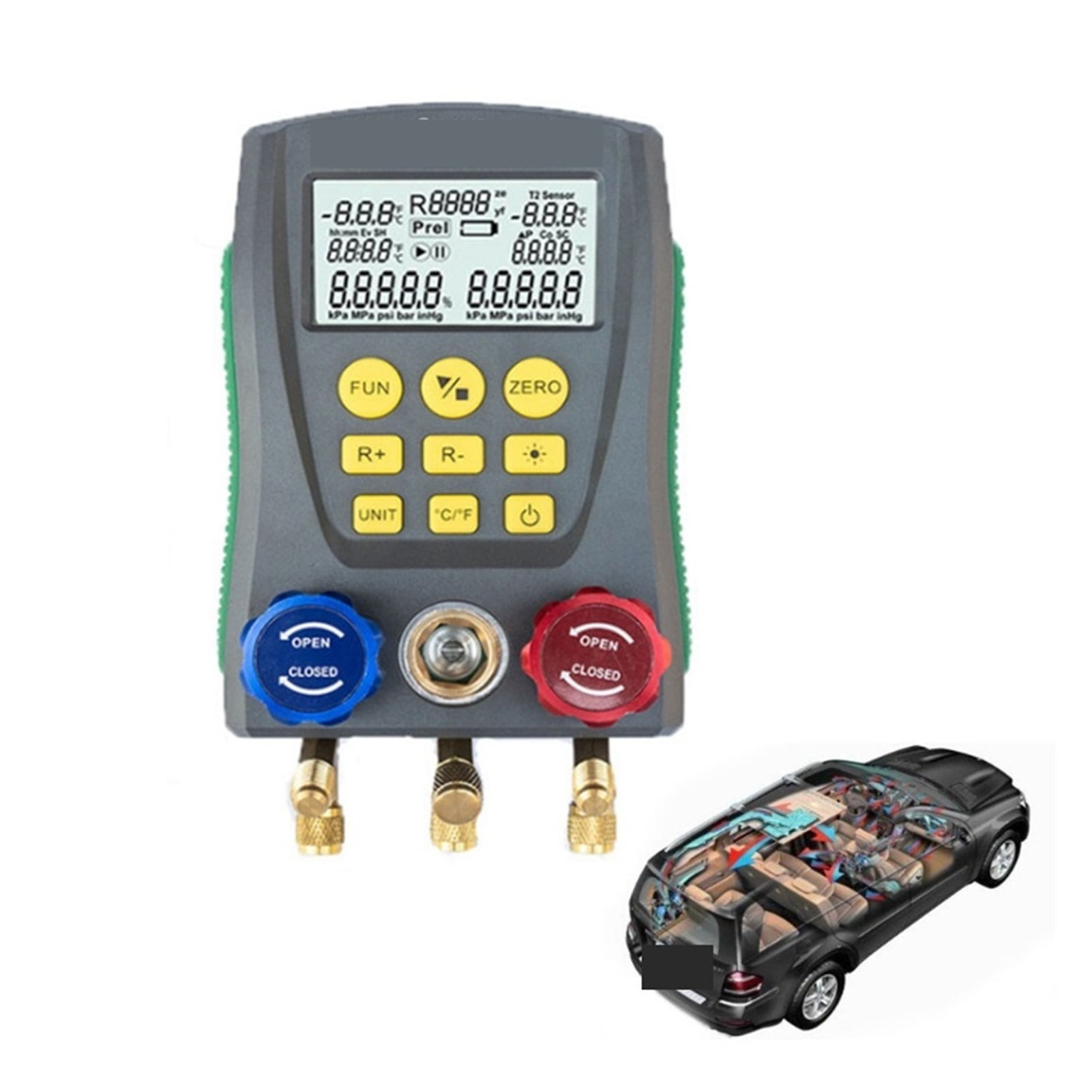 Refrigeration Digital Manifold Gauge Car Air Conditioner Pressure ...