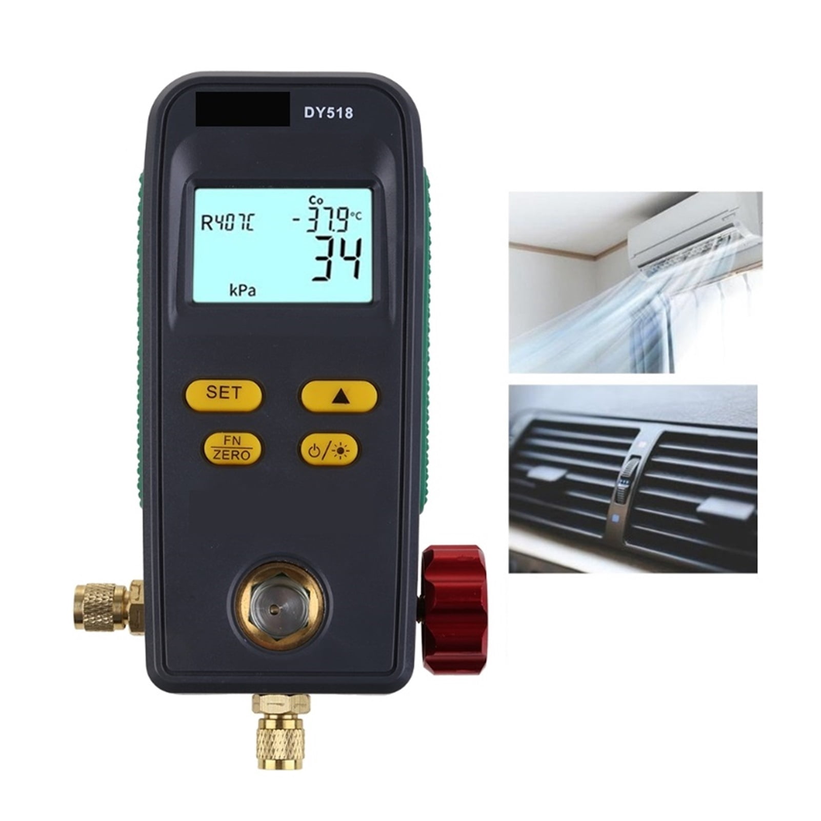 Refrigeration Digital Manifold Gauge Car Air Conditioner Pressure ...