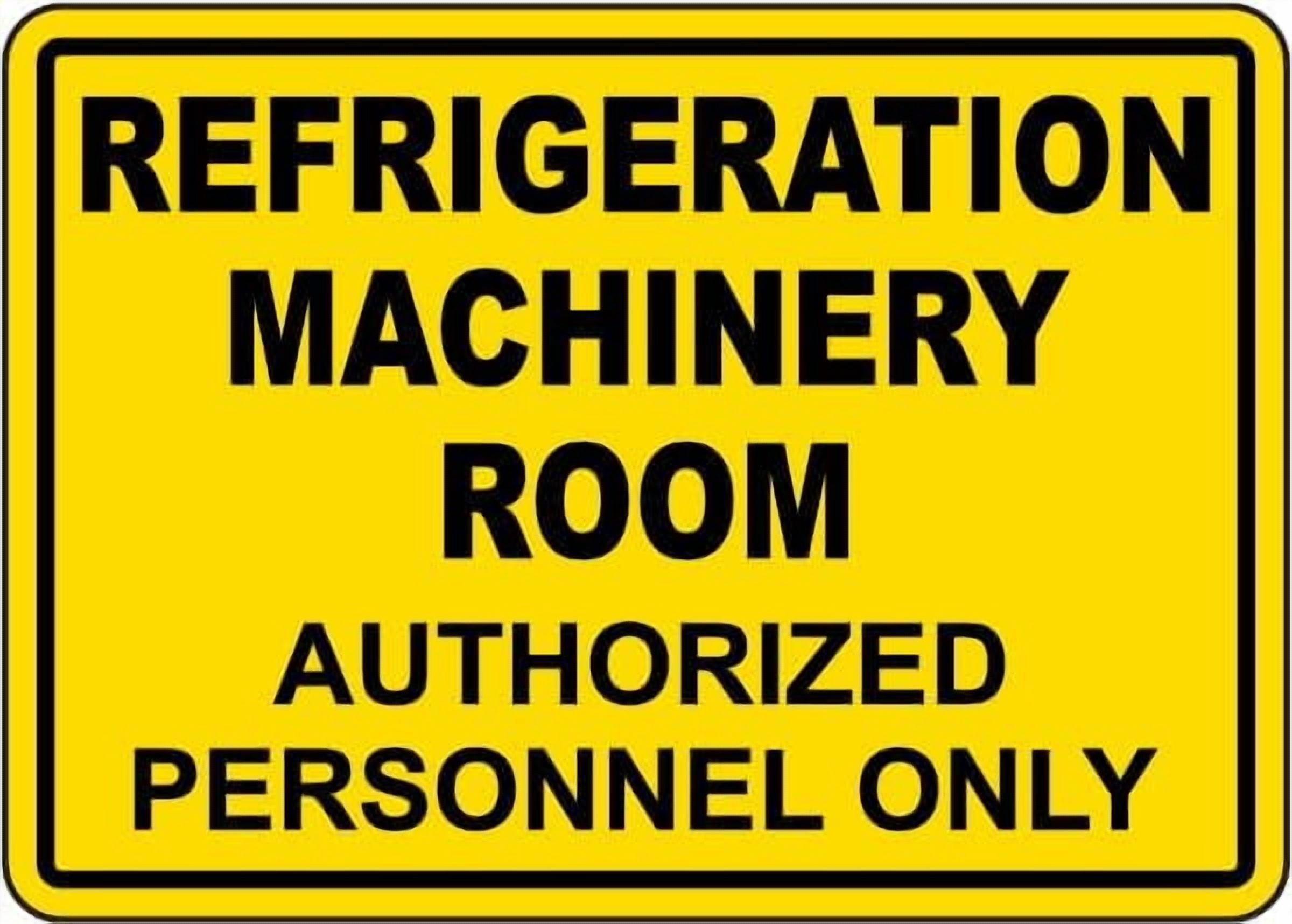 Refrigeration Machinery Room Sign Safety Signs Chemical Ammonia Metal ...