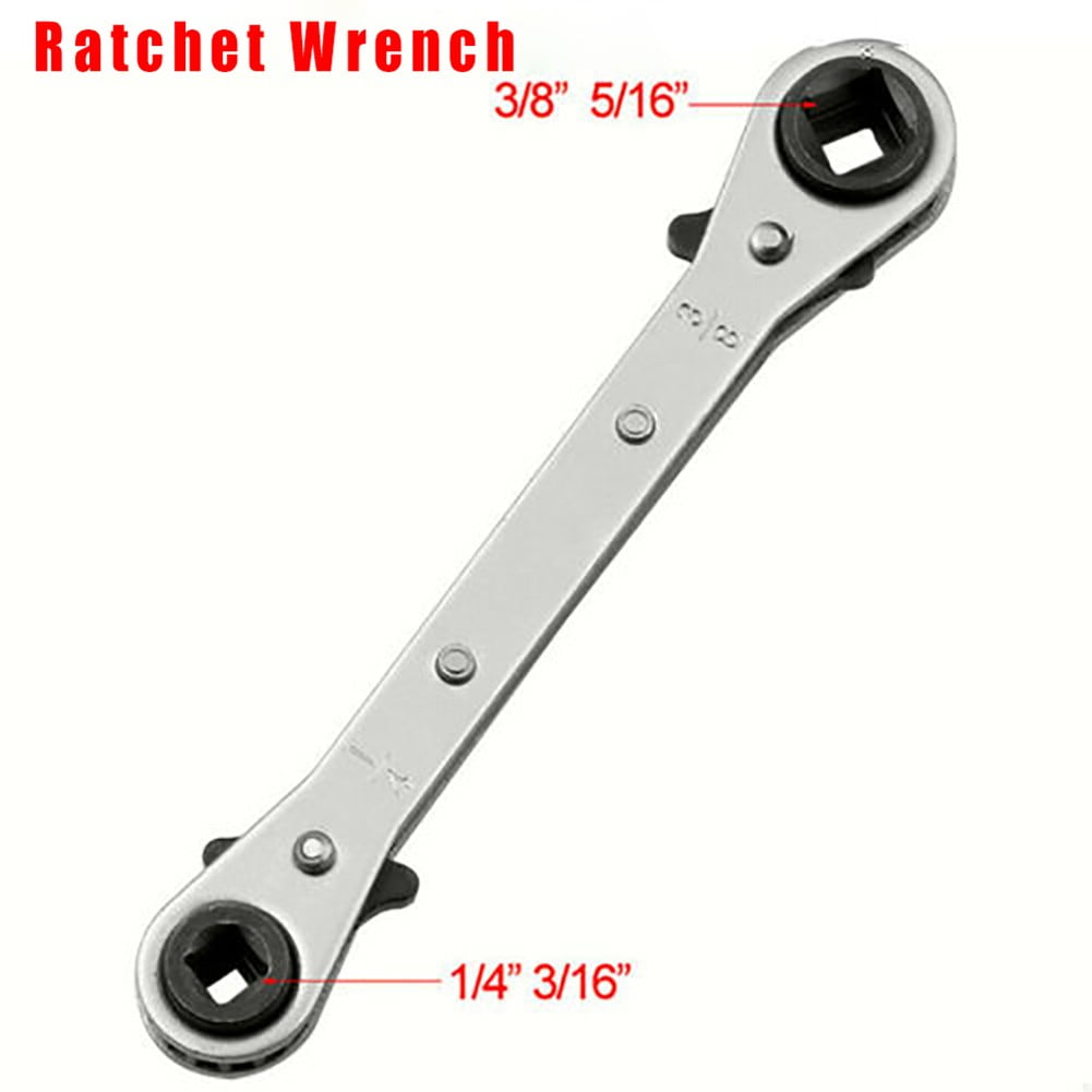 Refrigeration Ratchet Wrench 1/4 3/8 3/16 5/16Inch Port Valve Hvac Tool ...